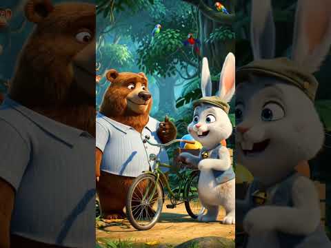 bear and rabbit cartoon |balloon story in english| how to make balloon rabbit