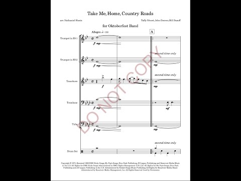 Take Me Home, Country Roads (John Denver) for German Brass Quintet