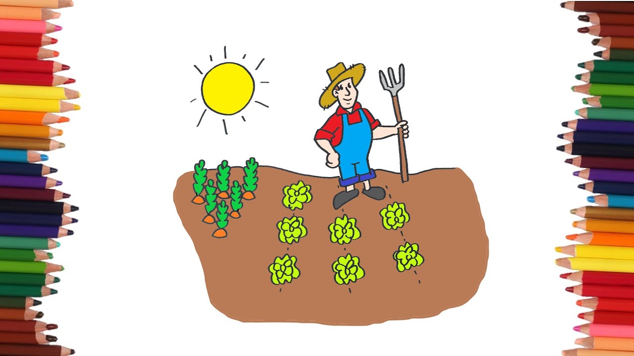 How to draw a vegetable garden | Easy drawings