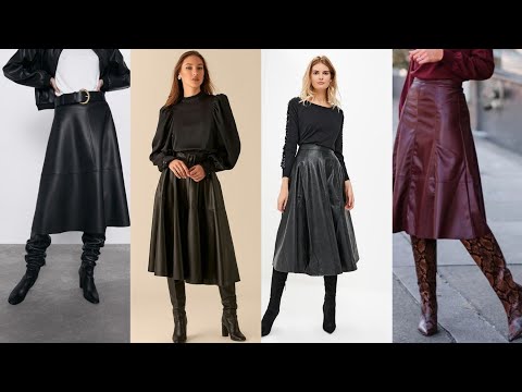High-Waisted Leather Pencil Skirt with Front Slit and Tailored Silhouette for a Sophisticated Look