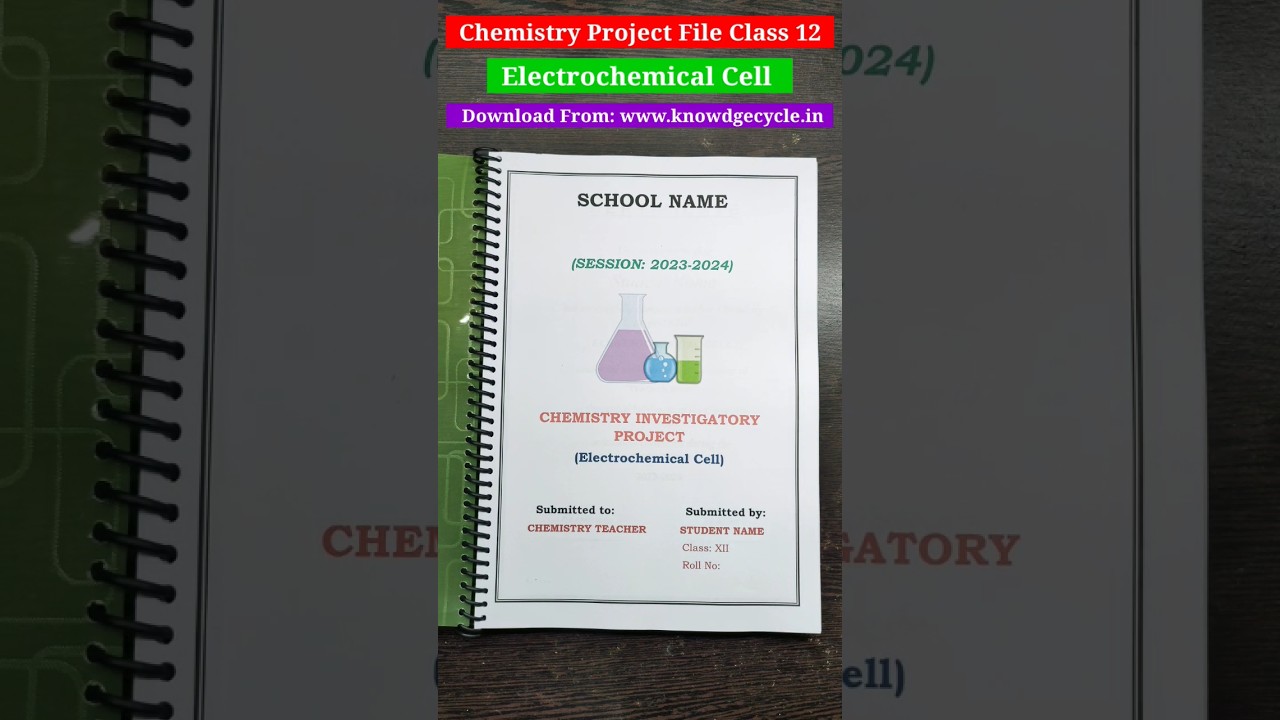 Chemistry investigatory project file for class 12 || Electrochemical Cell Investigatory Project PDF