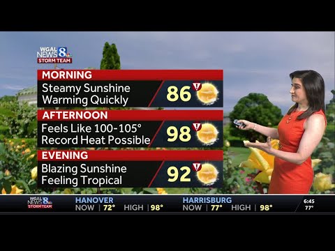 Searing heat & humidity, feels like triple digits in south-central Pennsylvania