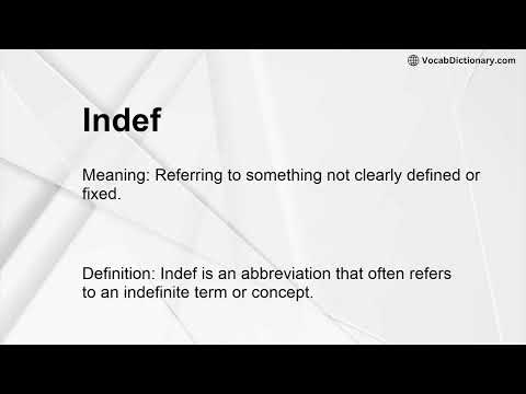 Indef Meaning