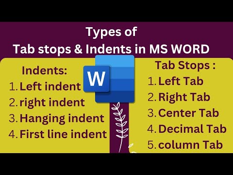 indents and Tab stops in Microsoft word|How to use indentation in Word|How to use tab stop in word