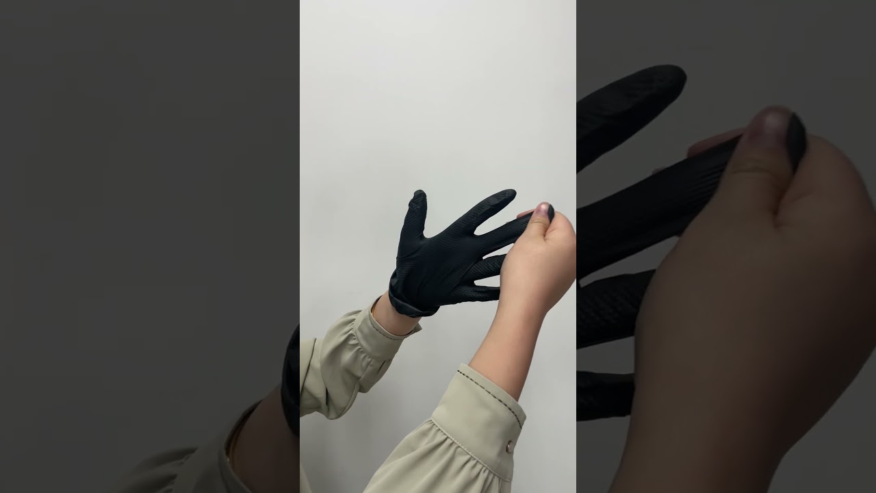 Black Heavy-duty Diamond Nitrile Gloves