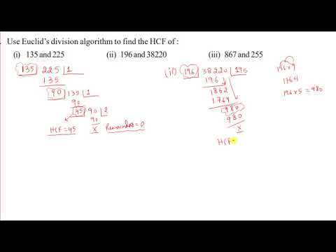 Use Euclid's division rule to find HCF of 135 and 225