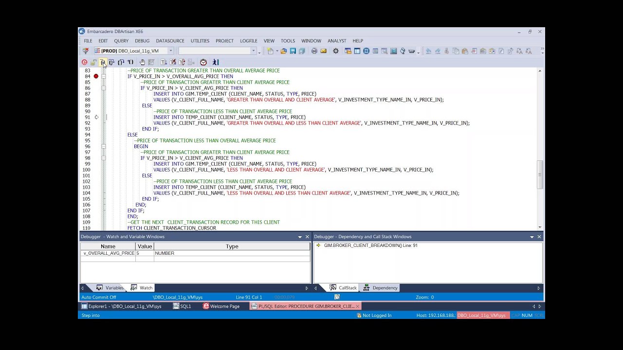 Debugging Stored Code with DBArtisan and Rapid SQL