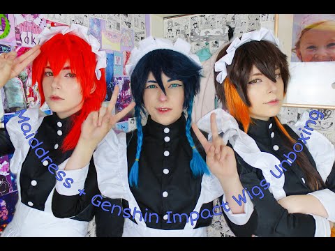 Genshin Impact Wigs + Maiddress Unboxing-Rolecosplay