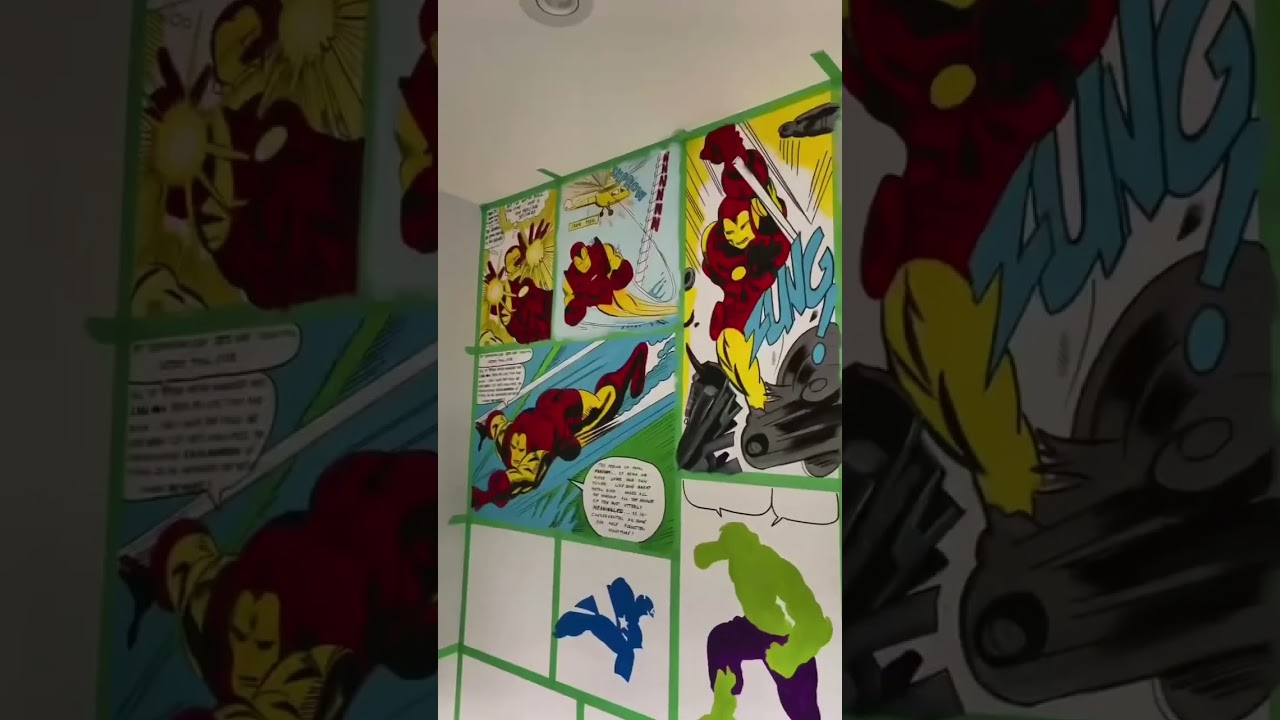 Marvel comic mural by Wall Wear