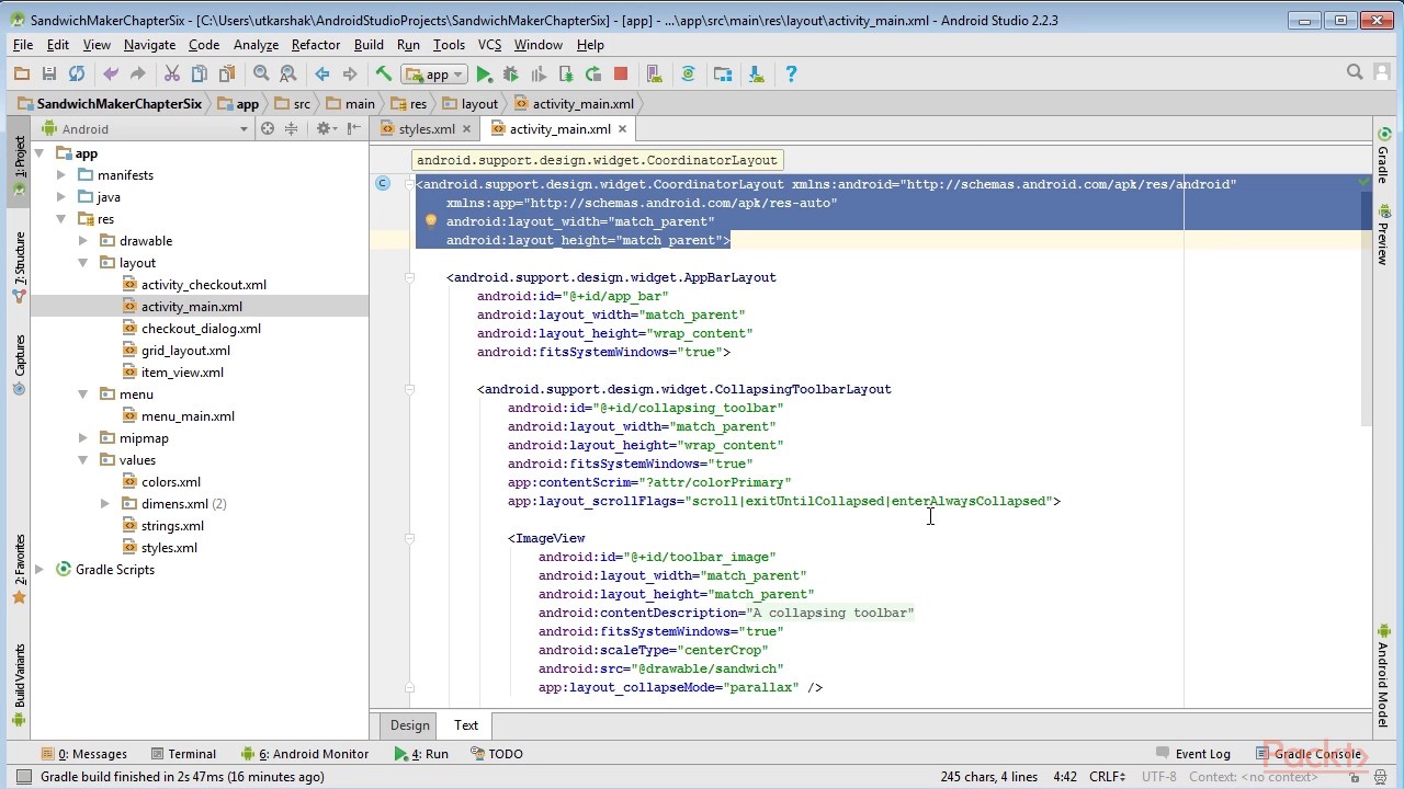 Android Design Patterns and Best Practices - Volume 1 : Collapsing Toolbar | packtpub.com