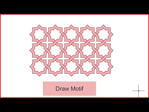 Draw motif sample 14 by autocad