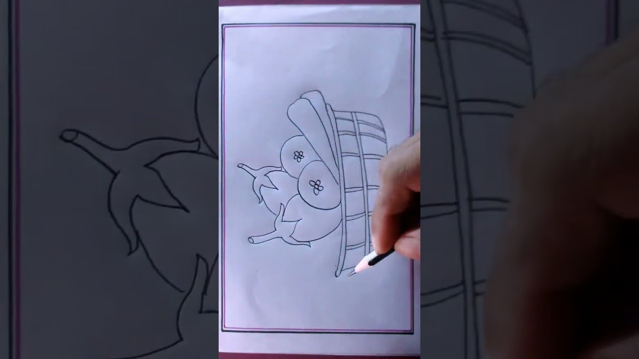 how to draw vegetables baskets 🧺 vegetables basket drawing #howtodraw #shortsvideo #shortsviral