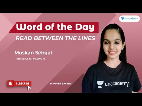Read between the lines - Word of the Day with Muskan Ma'am | #Shorts | Unacademy Live