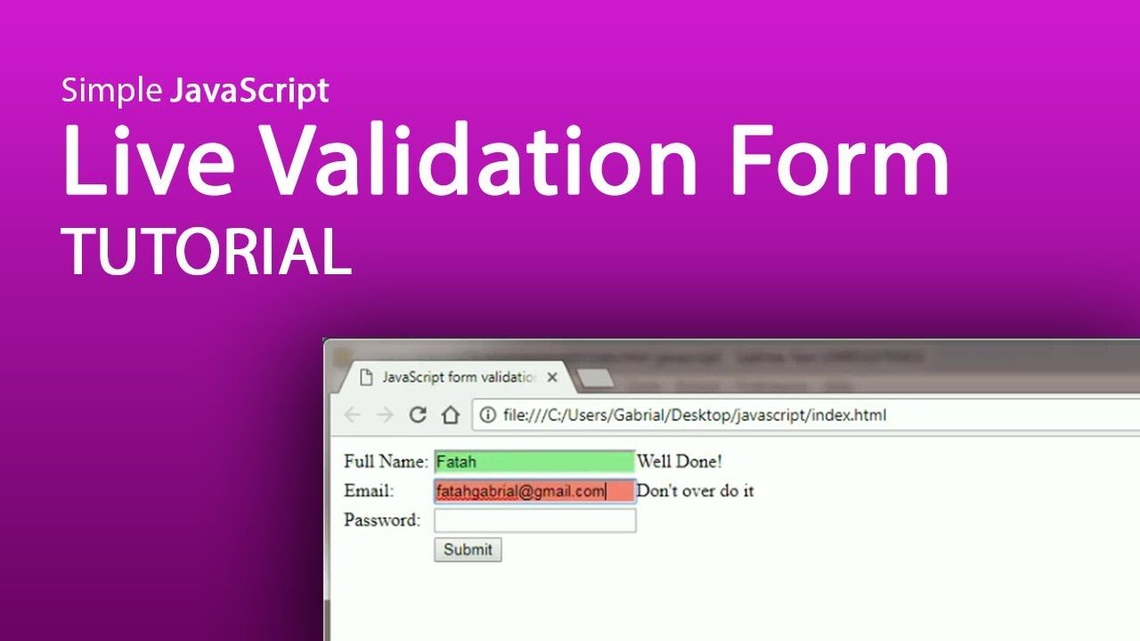 JavaScript Live Form Validation Tutorial