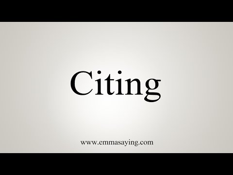 How To Say Citing