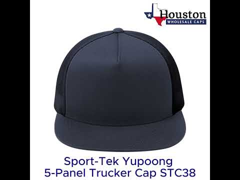 Sport Tek Yupoong 5 Panel Trucker Cap STC38 #customcaps #baseballhat #embroideredcaps #golfhat