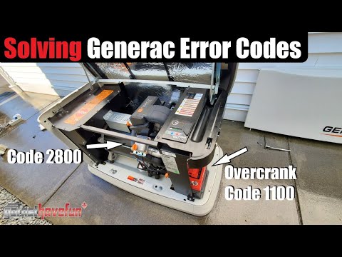 Solving Generac Generator Trouble Codes 1100 & 2800 | AnthonyJ350