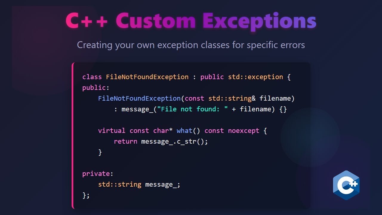 C++ Custom Exceptions: Enhance Your Error Handling! 🚀