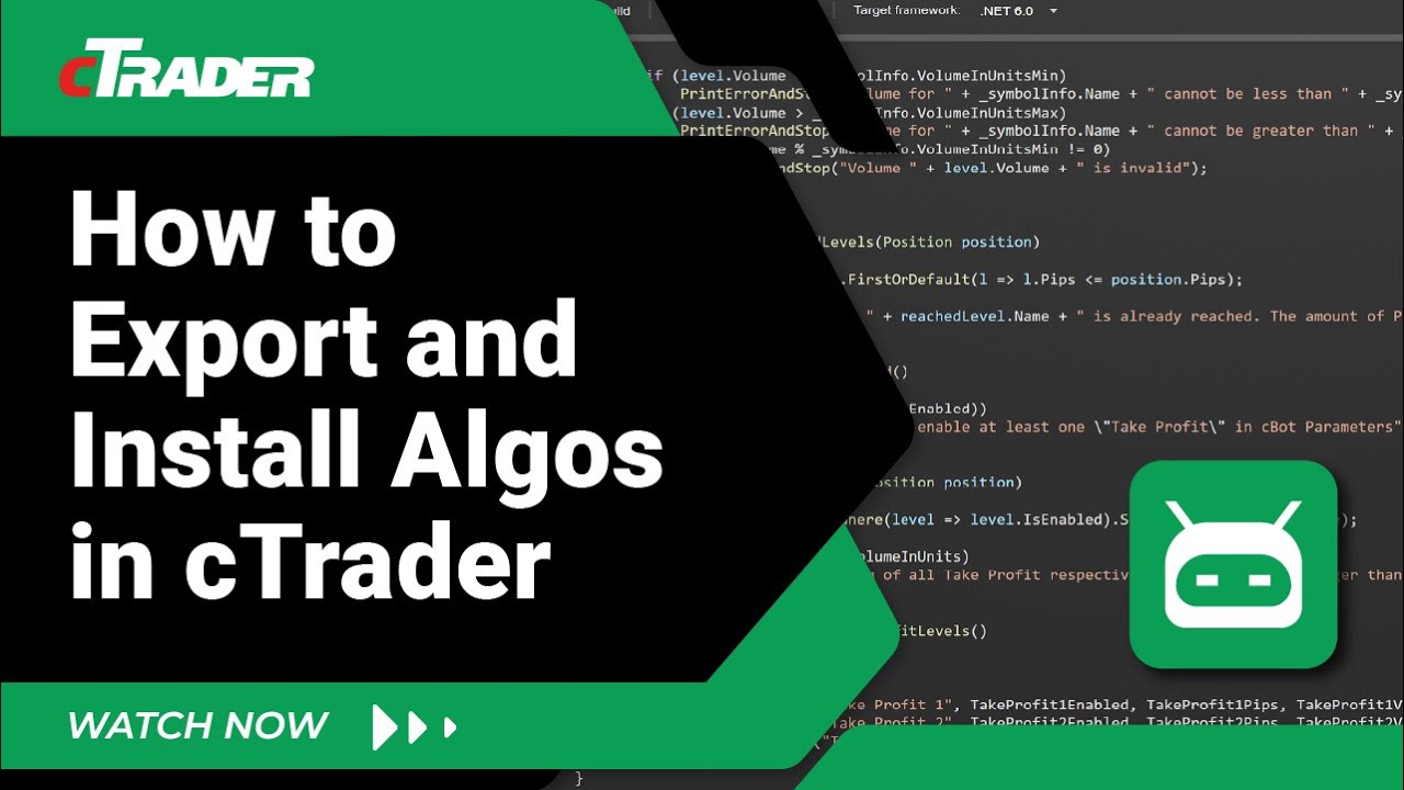 How to Export and Install Algos in cTrader