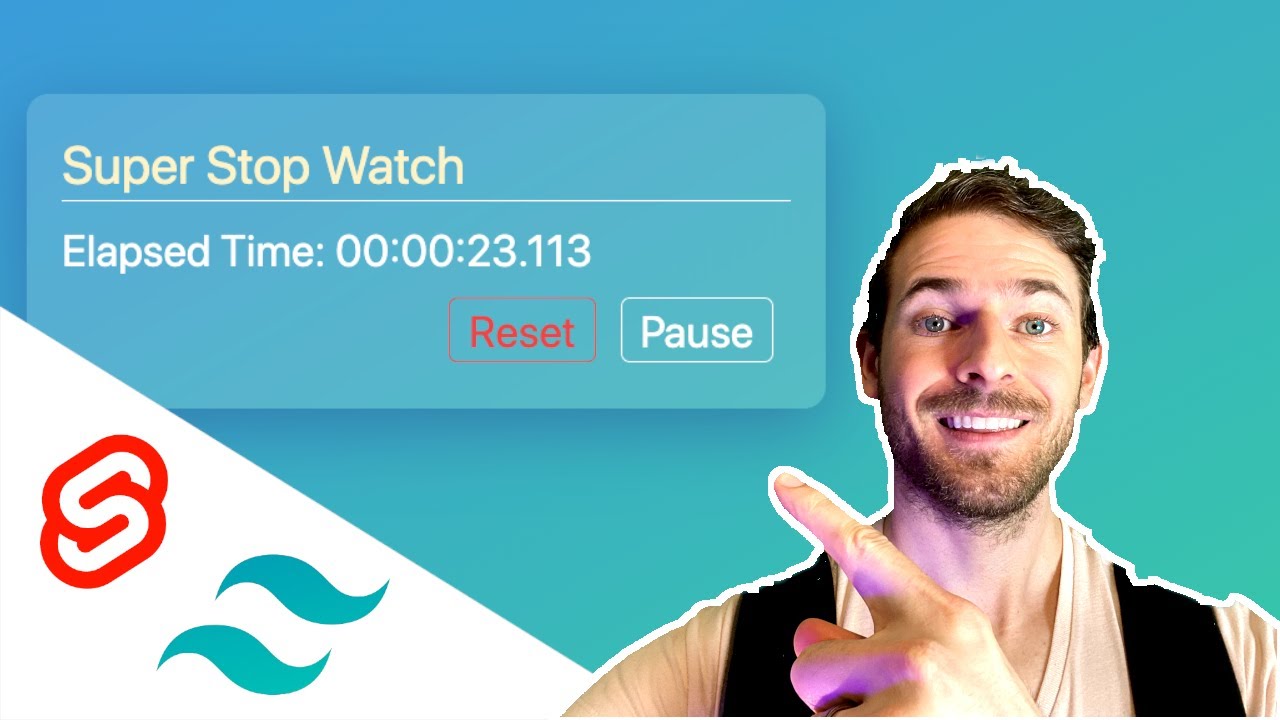 Stopwatch Timer Tutorial using Svelte and TailwindCSS