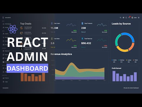 React Admin Dashboard Tutorial | Responsive React Admin Panel UI Design Course
