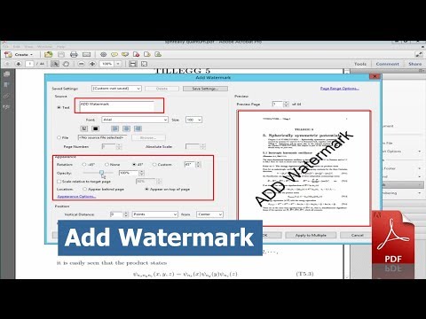 How to add or create watermark in PDF by using Adobe Acrobat Pro