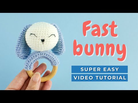 HOW TO CROCHET A BUNNY TEETHER: bunny crochet toy pattern for baby.