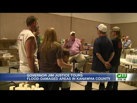 W.Va. Justice tours flood-damaged areas of Kanawha County