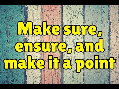 Difference between MAKE SURE, ENSURE, and MAKE IT A POINT