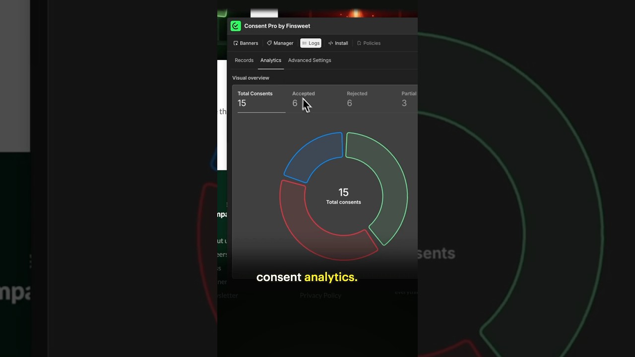 Automatic Consent Logs and Analytics in Consent Pro