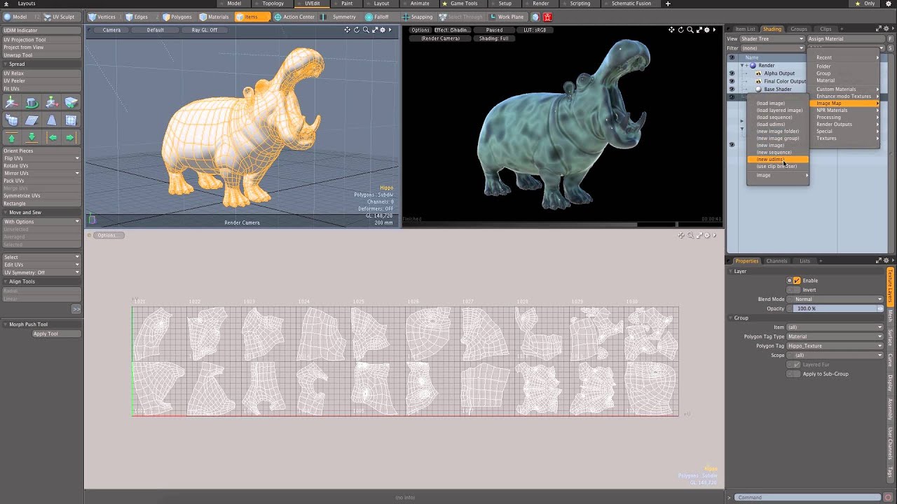 MODO 10 Quick Clip -- UDIM Baking Wizard