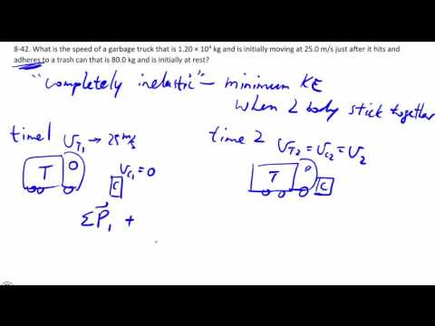 8-42: Completely inelastic collision