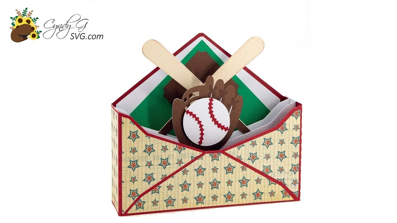 Baseball Envelope Box Card SVG Assembly Tutorial