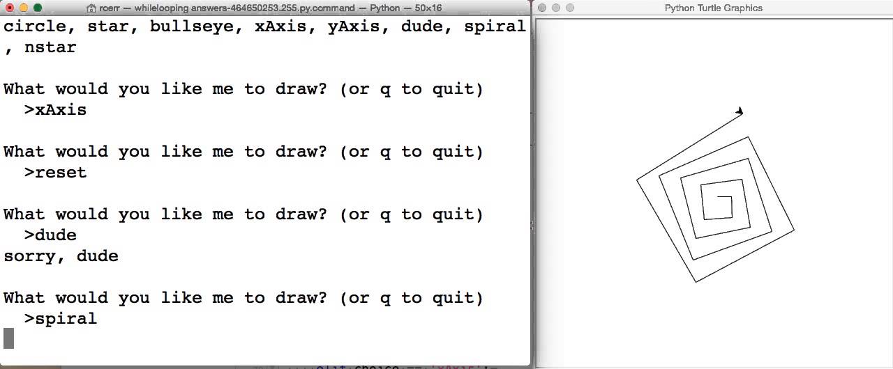 While Loop Turtle Drawing Sample