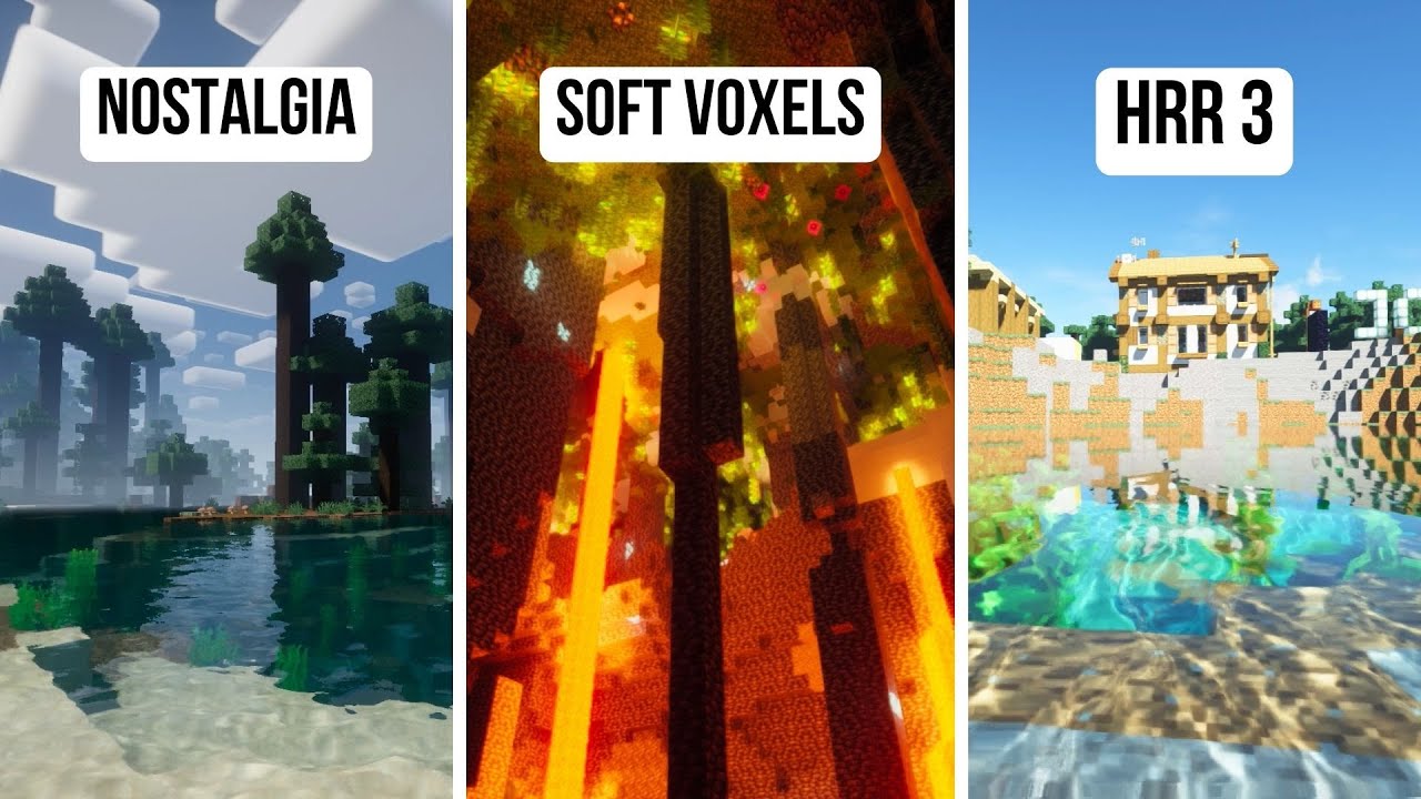 Nostalgia VS Soft Voxels Lite VS SEUS PTGI HRR 3 | Shaders Comparison