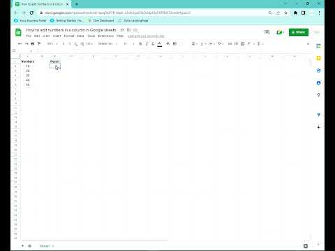 How to add numbers in a column in google sheets