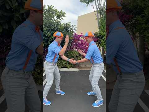 Blippi TWIN Handshake Challenge! Best Friend Dance! #blippi #shorts