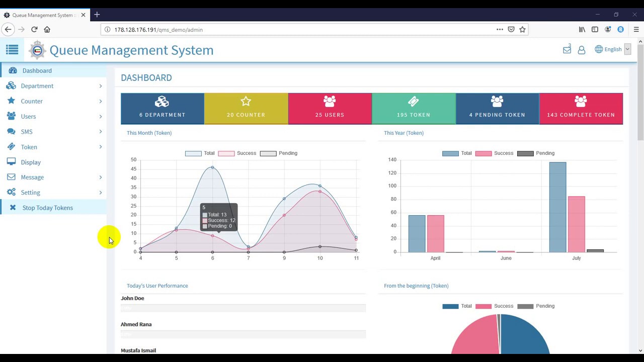 Queue Management System add counter