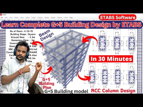 Full Building Design in ETABS Software in 30 Minutes | Civil Engineering | Structural Engineering |