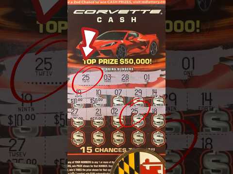 3X WIN on a $5 Scratch Off Ticket from the MD Lottery | Corvette Cash