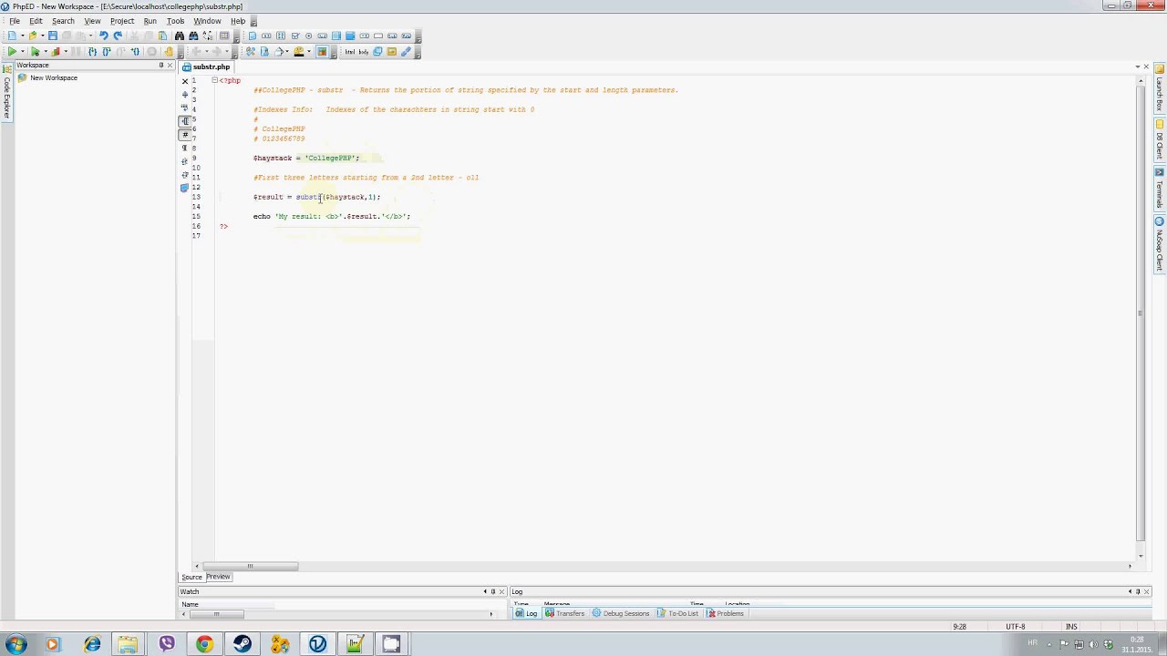CollegePHP -  substr Function PHP - with examples