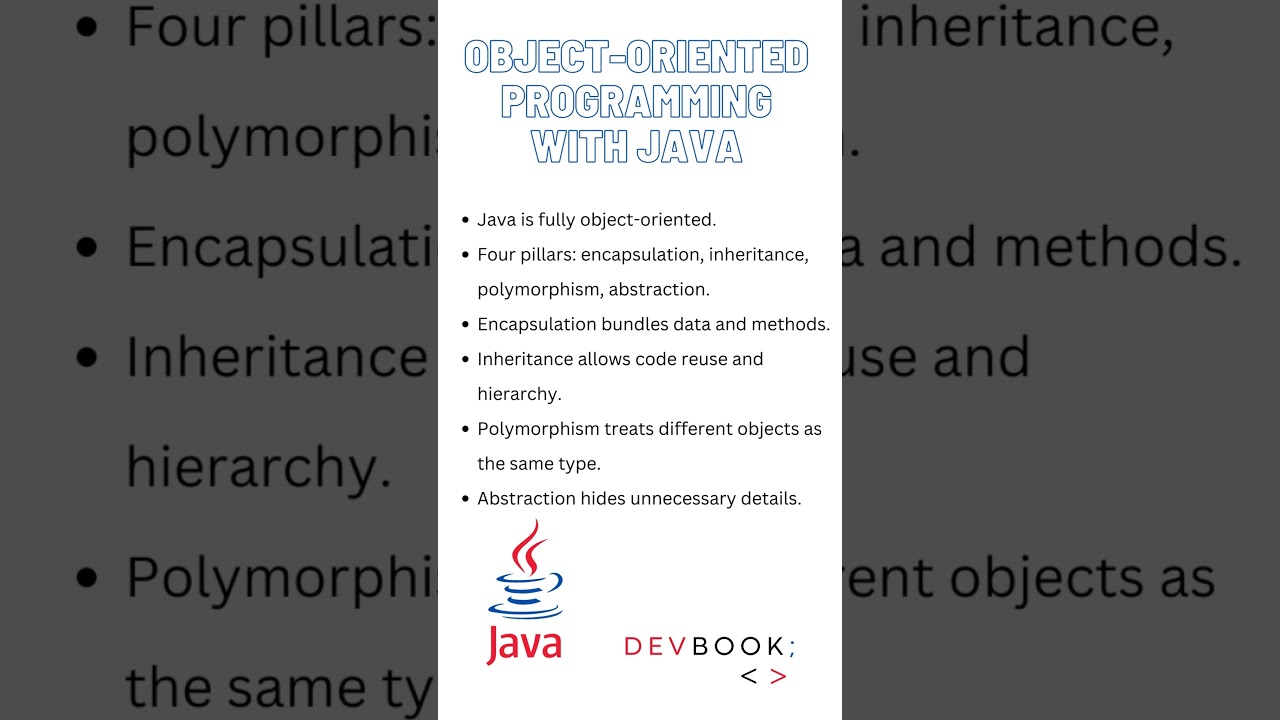 Object Oriented Programming with Java