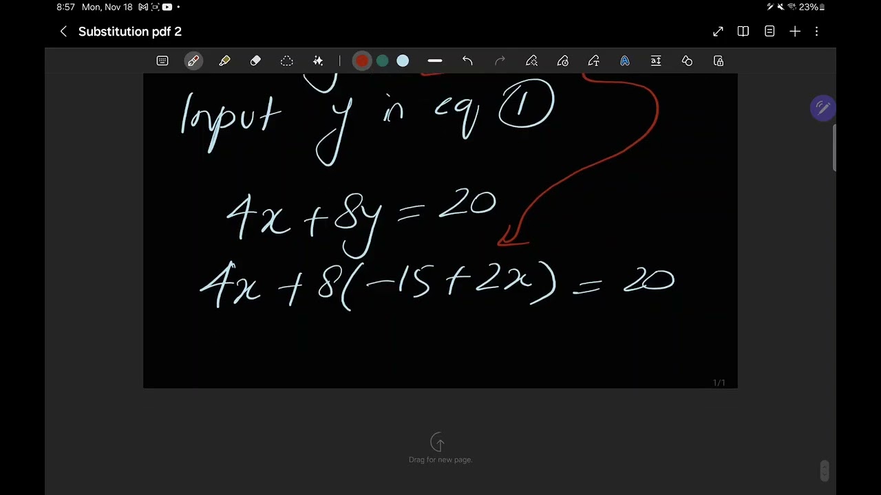 LINEAR EQUATION: Substitution Method pdf 2