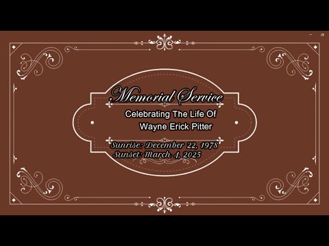 Wayne Erick Pitter- Memorial Service