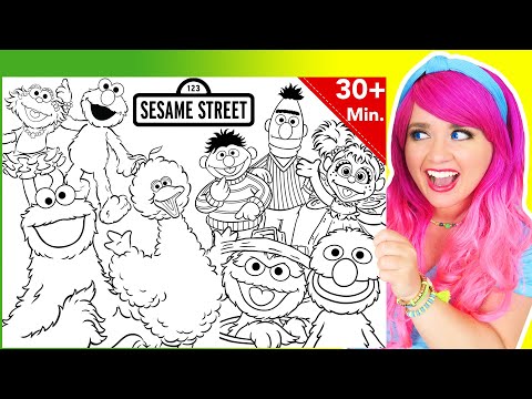 Coloring All Sesame Street Characters Coloring Pages | 30+ Minutes | Markers, Crayons & Pencils