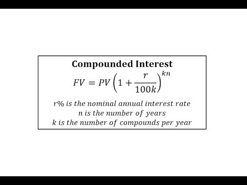 Compounded Interest (Slightly Different Form of Equation): Find Future ...