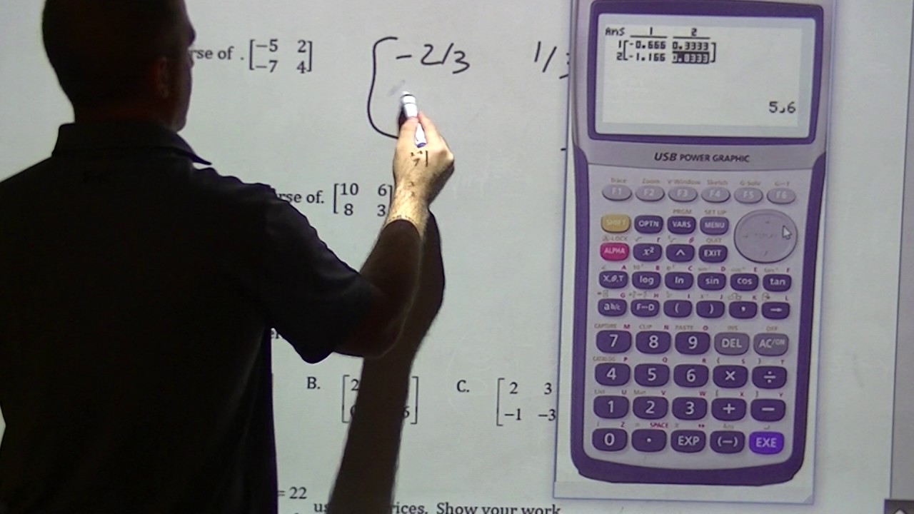 Advanced Math Matrices Sample Test