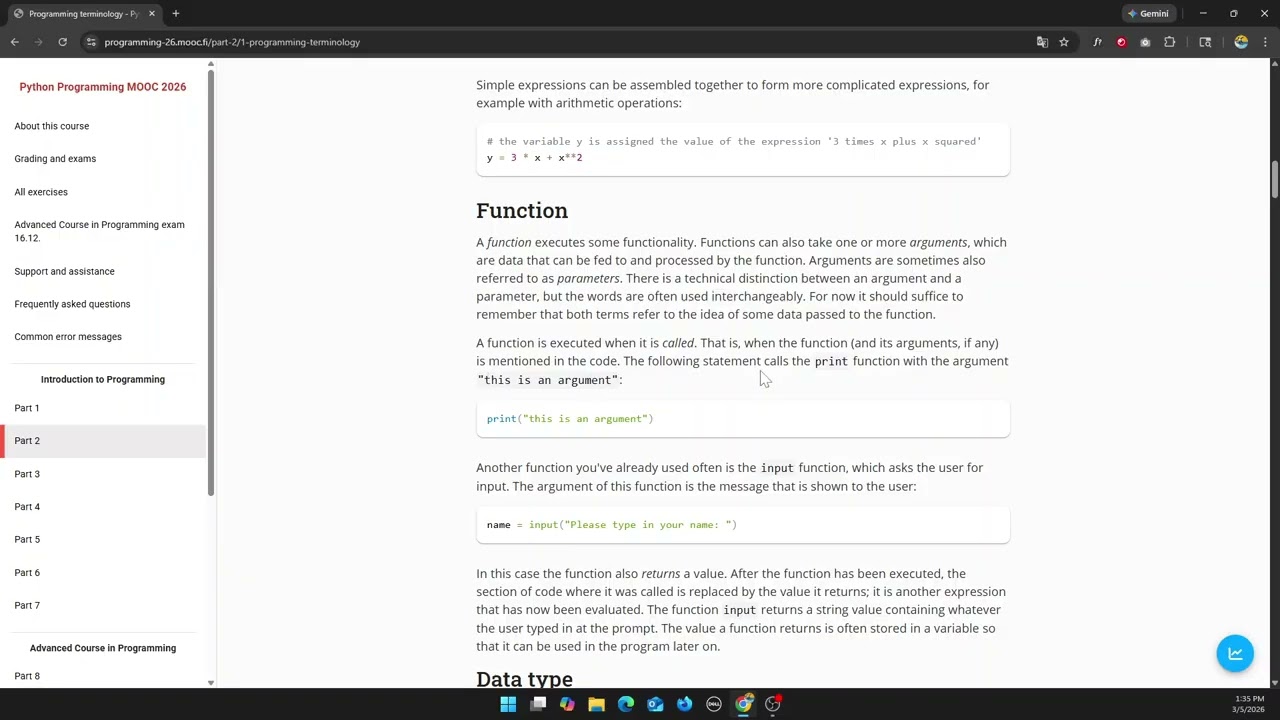 Python Programming MOOC 2026 - Part 2.1 Programming Terminology