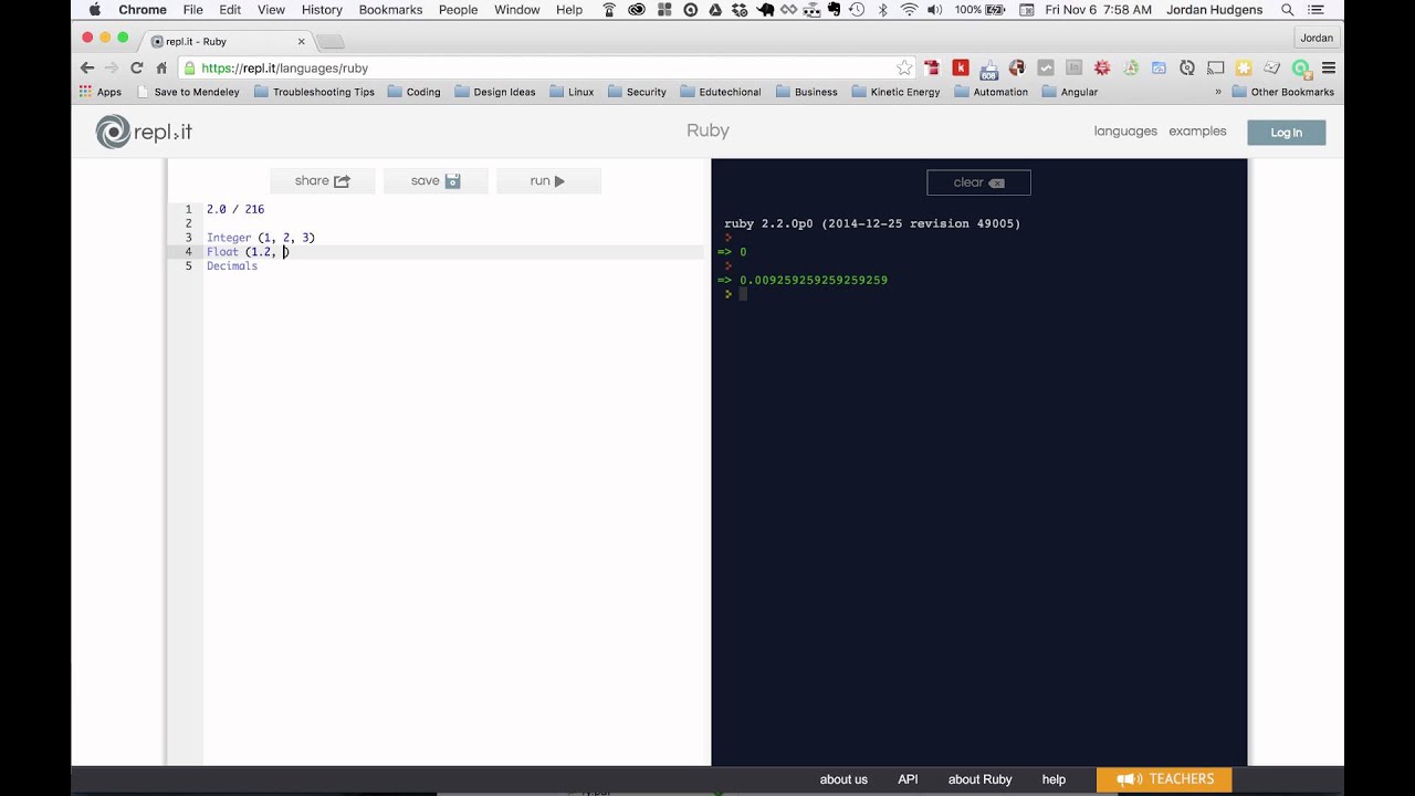 Difference between integers and floats in Ruby