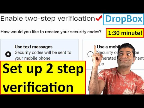 How to set up two factor authentication on dropbox